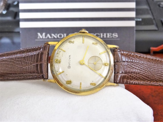 Vintage 1956 Bulova 10K Rolled Gold Plate Men's Watch… - Gem