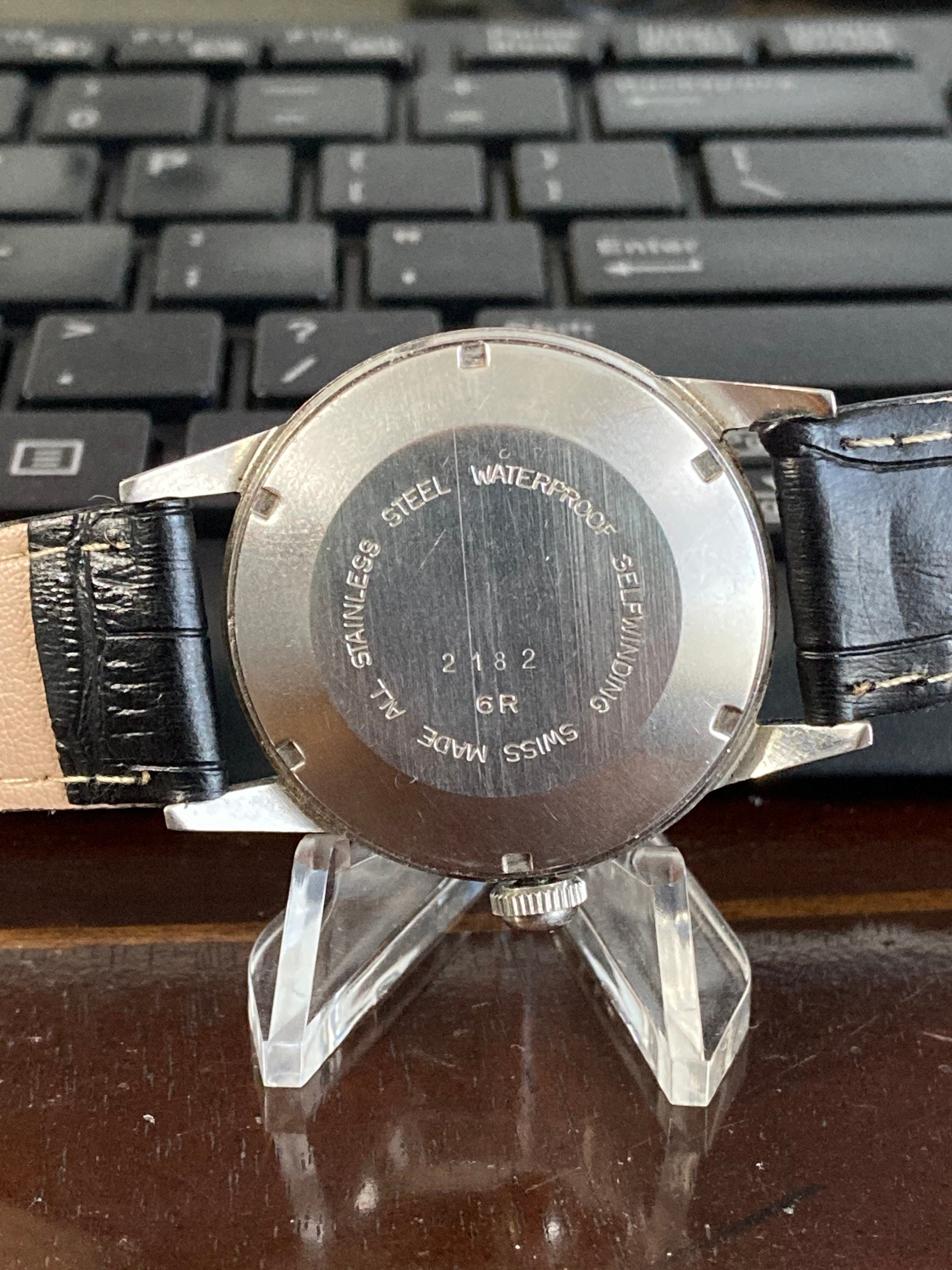 Vintage 1940s-1950s Croton Sub-dial High Dome Crystal Stainless Steel ...