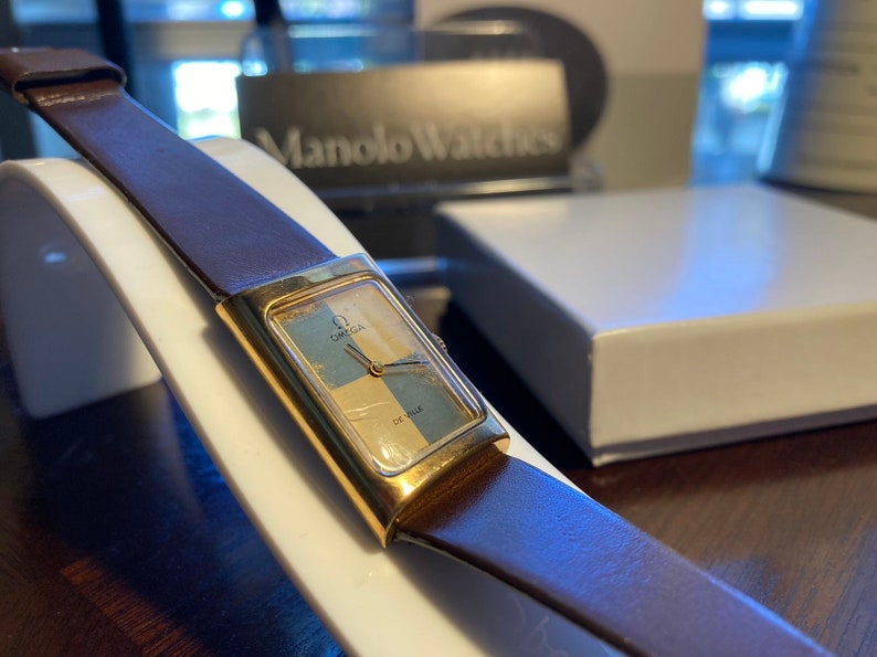 1973 Omega De Ville 18K Gold Plated MD 511.0458 Ladies Mechanical Wind ...