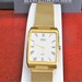 Retro 1987 Seiko Tank Roman Numeral Dial Gold Tone Tank Quartz Ladies Watch Reference SZZB18 W ...