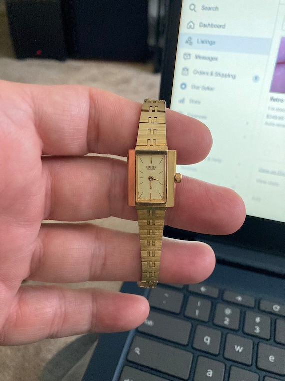 Retro 1988 Citizen Gold Tone Quartz Ladies Watch w/ 9… - Gem
