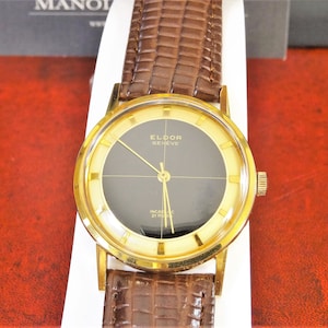 Vintage 1950's-1960's Eldor Geneve 20 Microns G.P. Cross-hair Dial 21-J ...