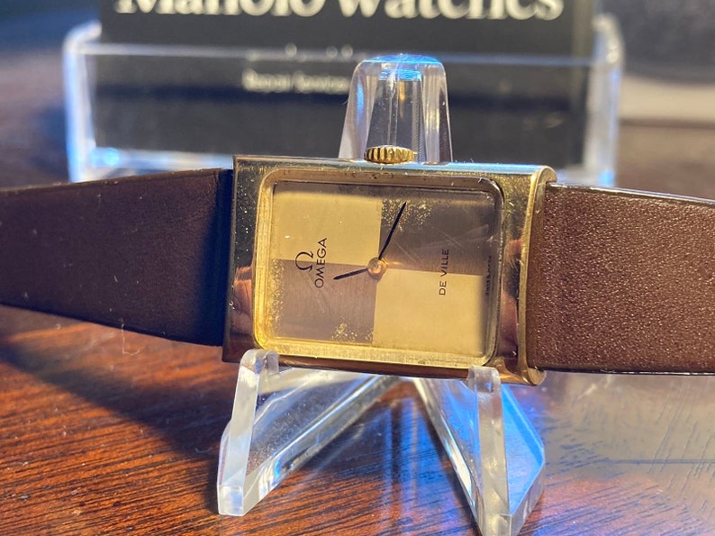 1973 Omega De Ville 18K Gold Plated MD 511.0458 Ladies Mechanical Wind ...