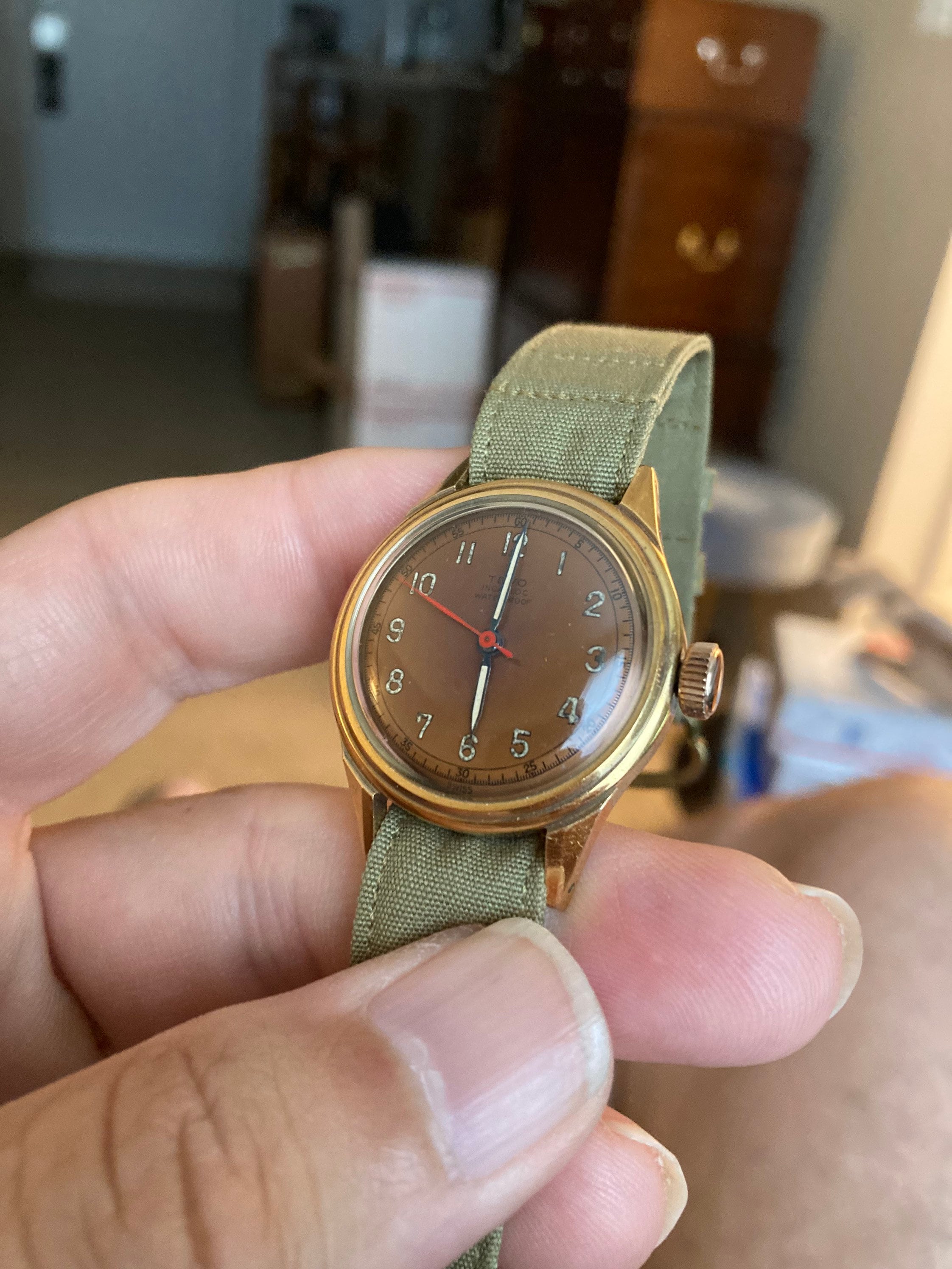 Tevo Swiss Watch Company (incabloc) Military WWII ERA 1940s Watch With ...
