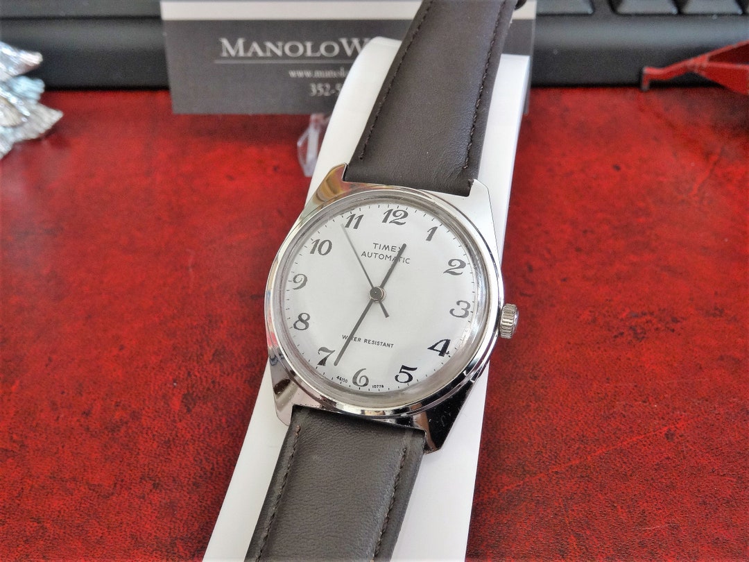 Vtg 1978 Timex Viscount Automatic W.R. Men's Watch W/ 20mm Genuine ...