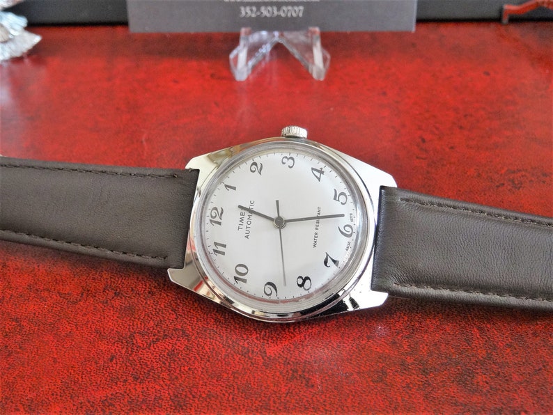 Vtg 1978 Timex Viscount Automatic W.R. Men's Watch W/ 20mm Genuine ...