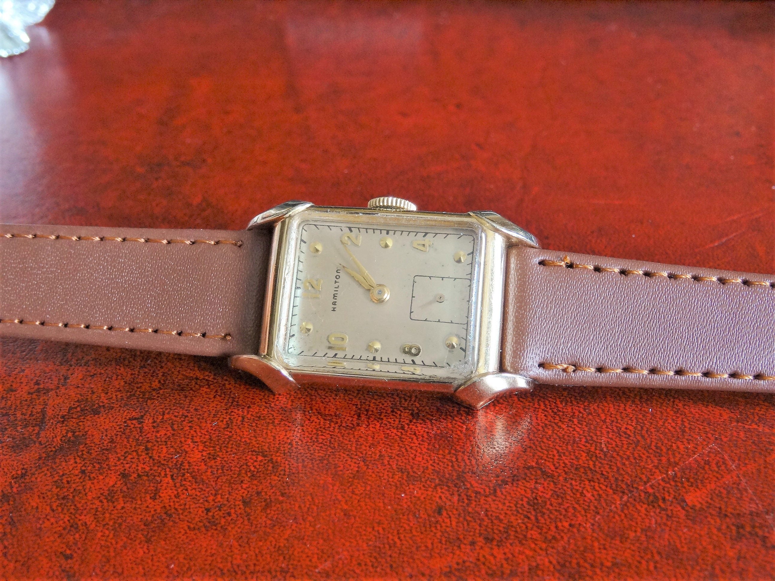 Vintage 1950s Hamilton 14K Gold Filled Unisex Watch W/ 16mm Genuine ...