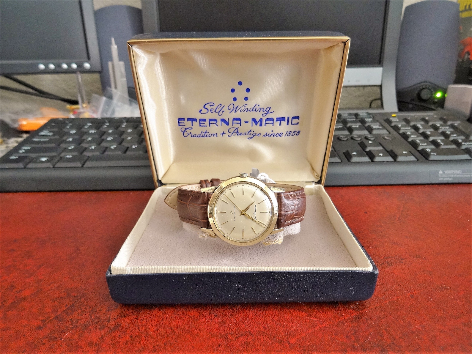 Vintage 1956 Eterna Matic Centenaire Mens Watch With Leather Band - Etsy