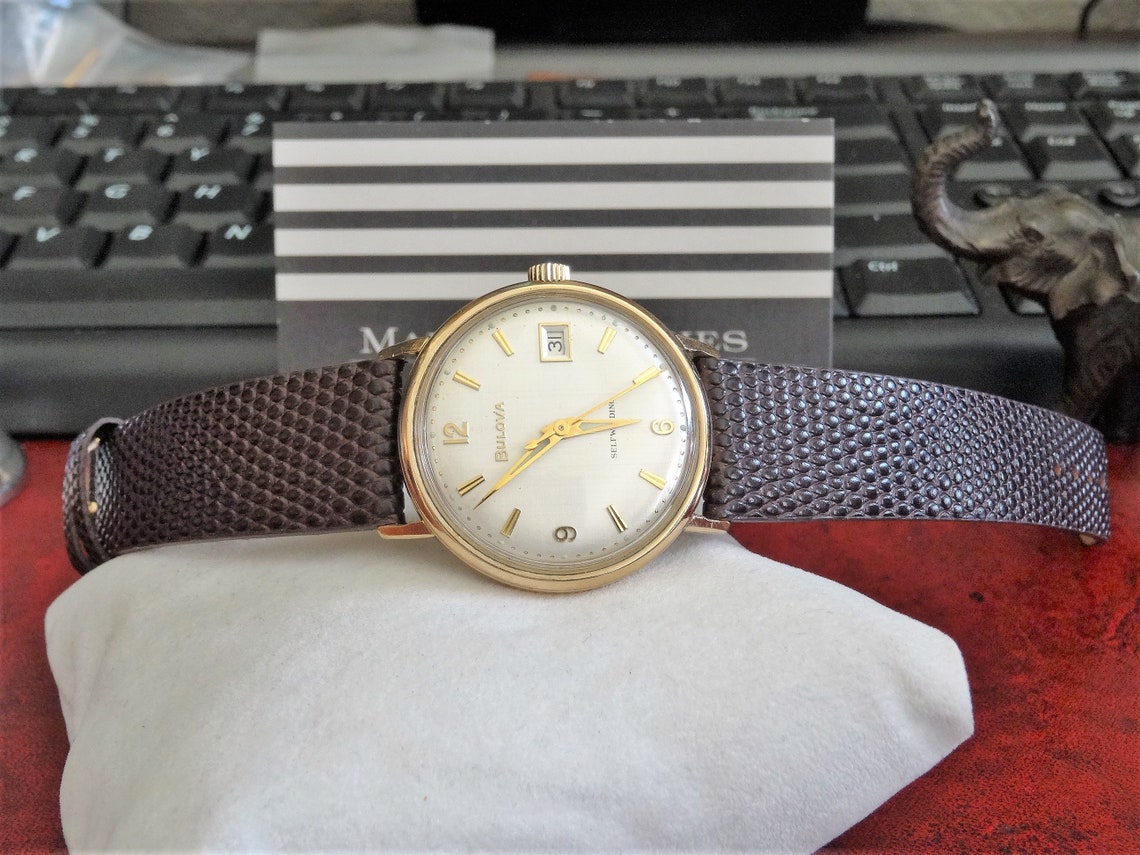 Vintage 1961 Bulova 10K R.G.P. Self Winding Swiss Men's - Etsy
