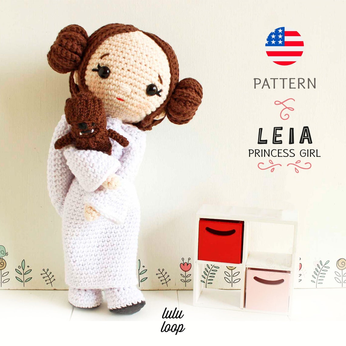 Muñeca Inspirada en Leia Patrón Amigurumi Lulu Loop | Etsy