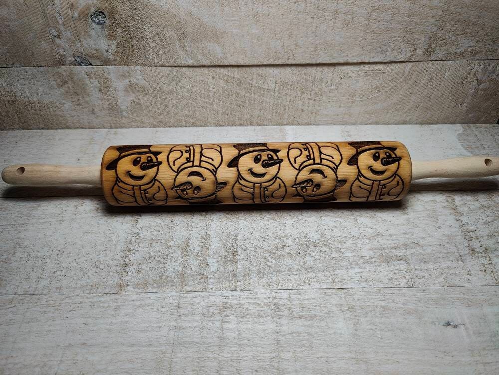 Embossed Snowman Rolling Pin For Baking Pie Crusts - Etsy