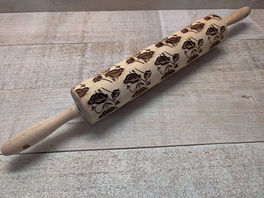 Embossed Poppy Flower Rolling Pin For Baking Pottery Use - Etsy