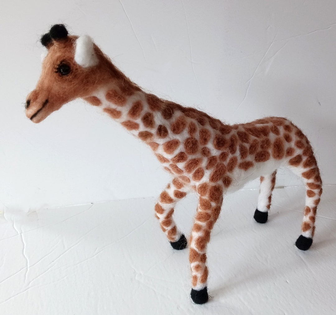 Needle Felted Giraffe, Wool Sculpture, Wool Giraffe, Baby Shower ...