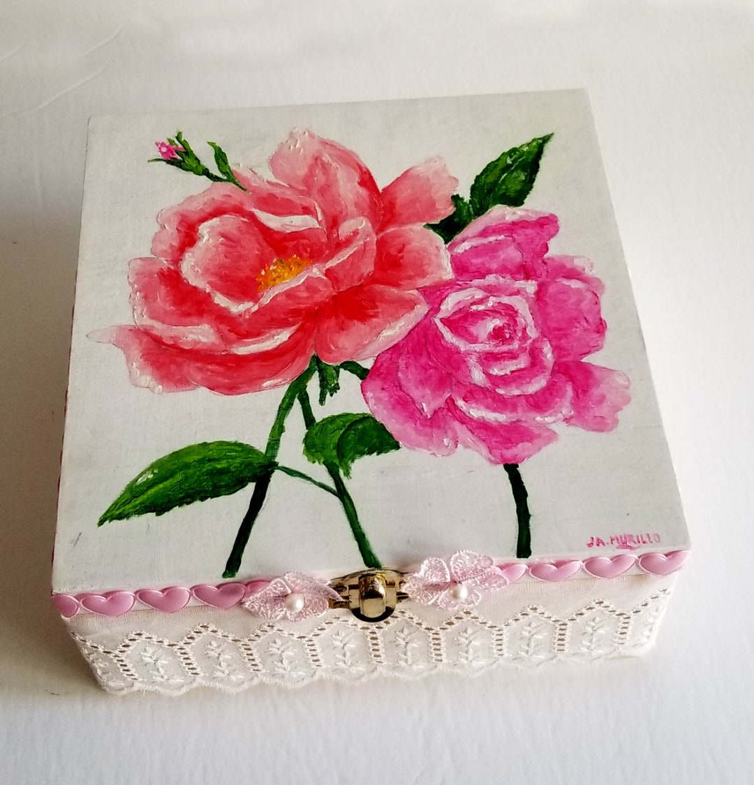 Jewels Wood Box, Hand Painted Box, Original Painting Box, Gift ...