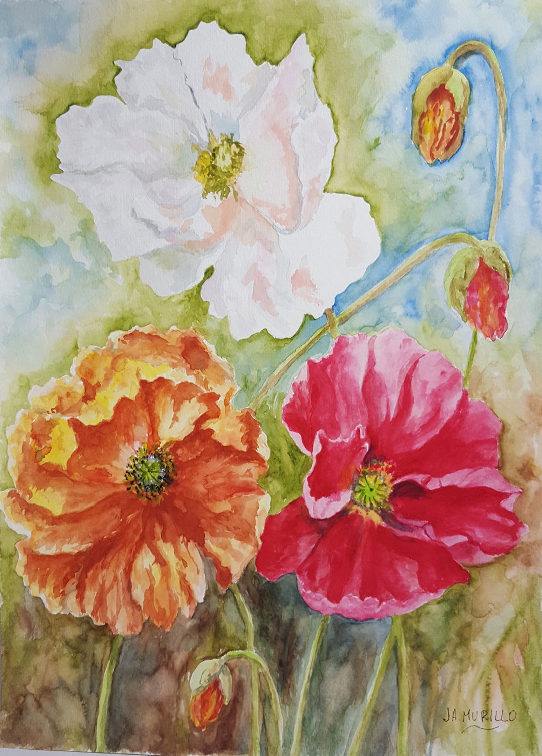 Watercolour, Original Painting, Hand Painted Watercolour, Art, Gift for ...