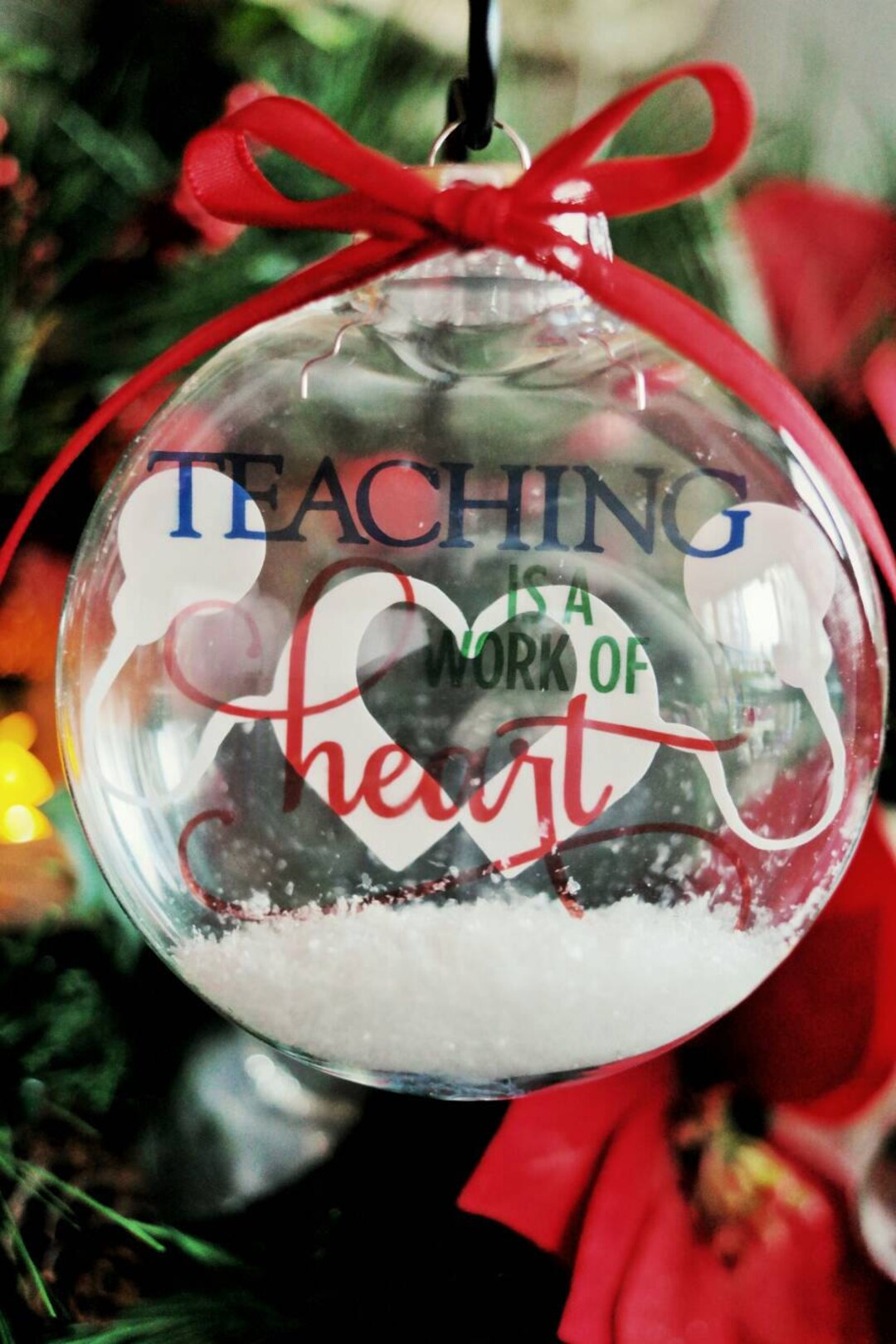 Teaching is a Work of Heart Cochlear Implant Hearing Aid Ornament ...