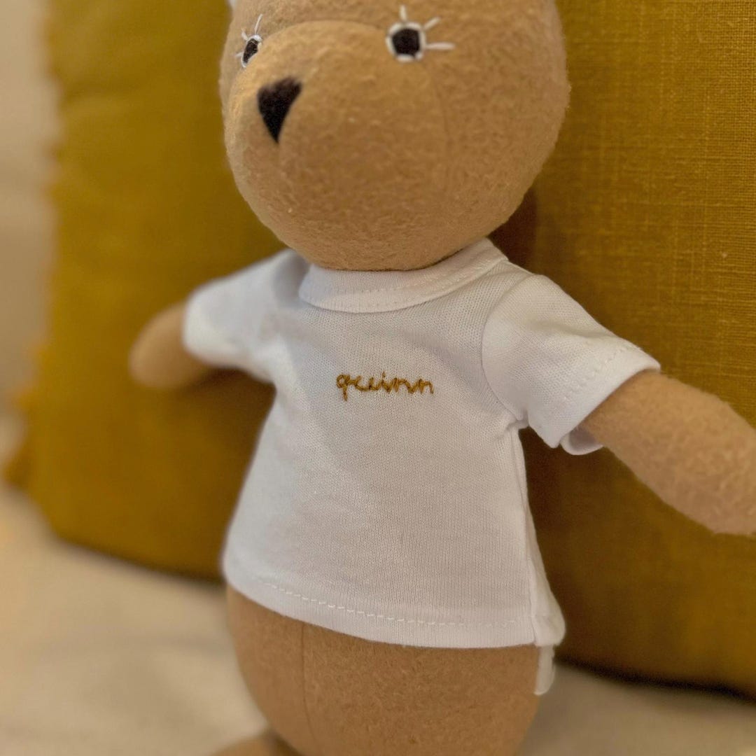 Doll Shirt With Custom Hand Embroidered Name - Etsy