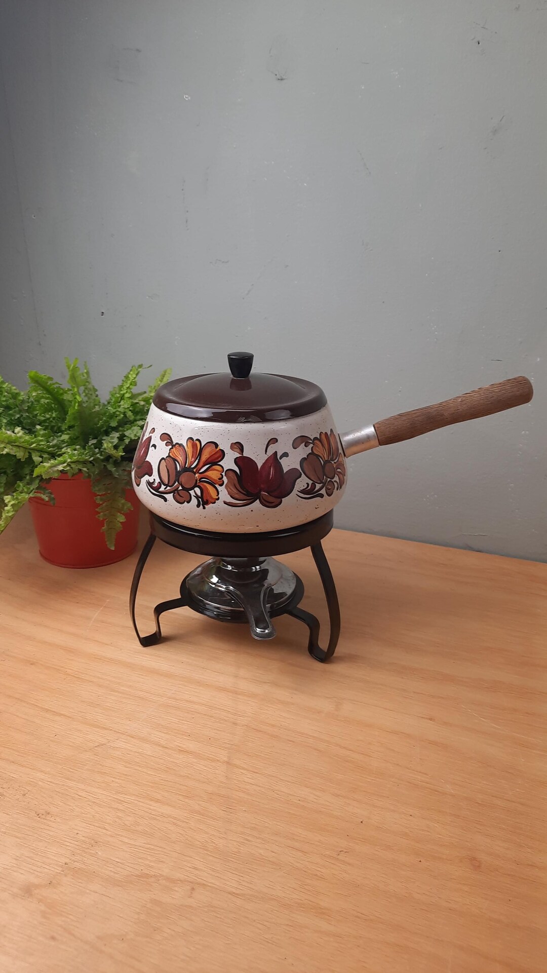 Vintage Fondue Pan, Fondue Set With Spirit Burner Retro '70s - Etsy