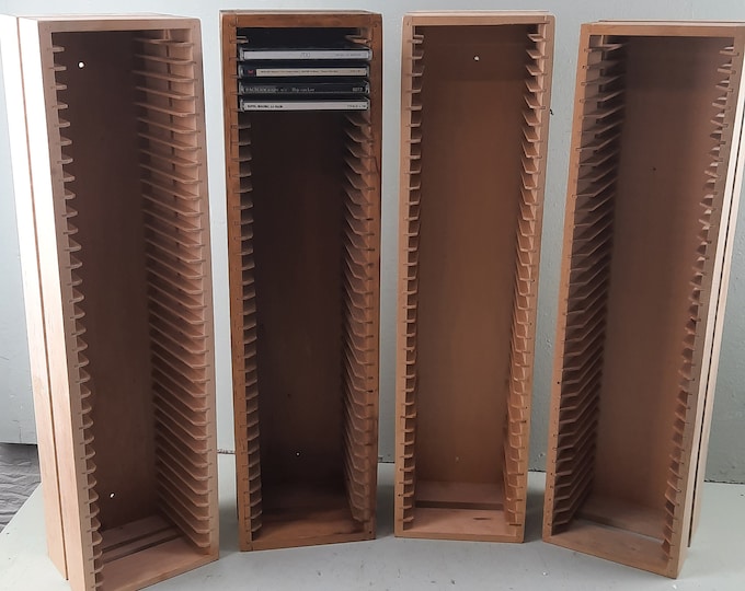 Vintage Kalmar Teak Wood Mid Century Modern 30 Slot CD Rack Holder ...