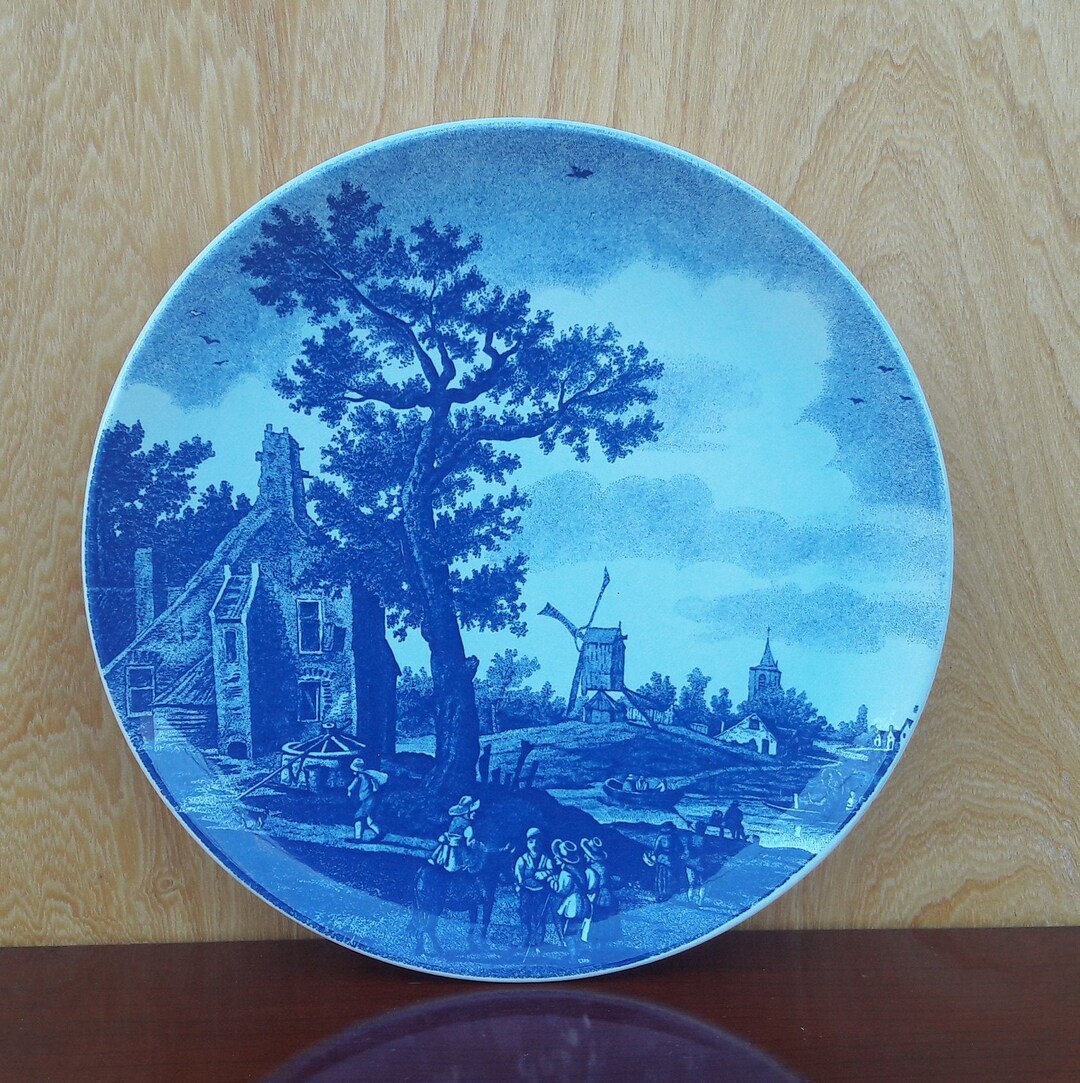 Unique Delft Blue Wall Plate, 33 Cm - Etsy