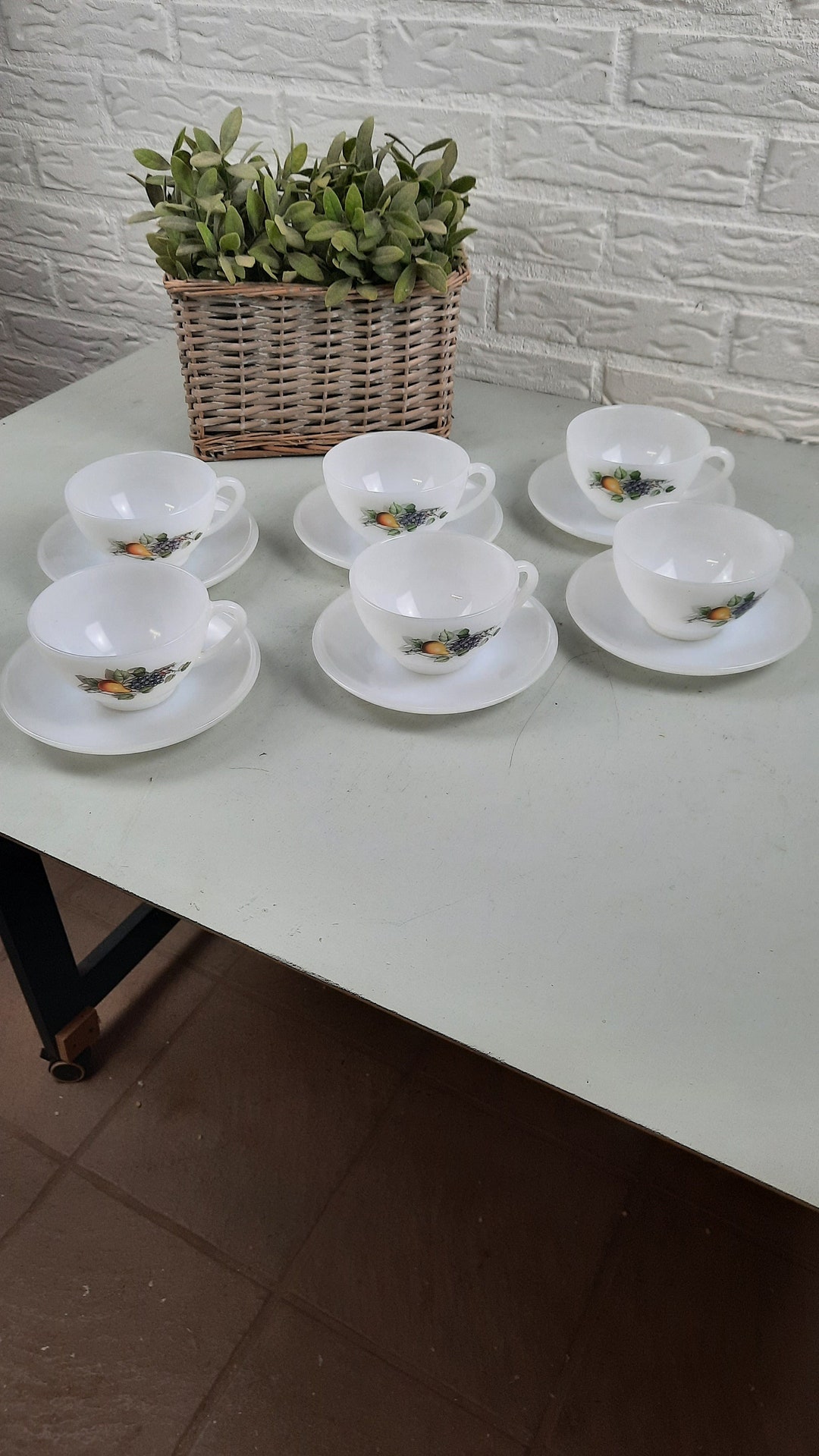 Set of 6 Arcopal Fruits De France Tea Cup and Saucer. Vintage - Etsy