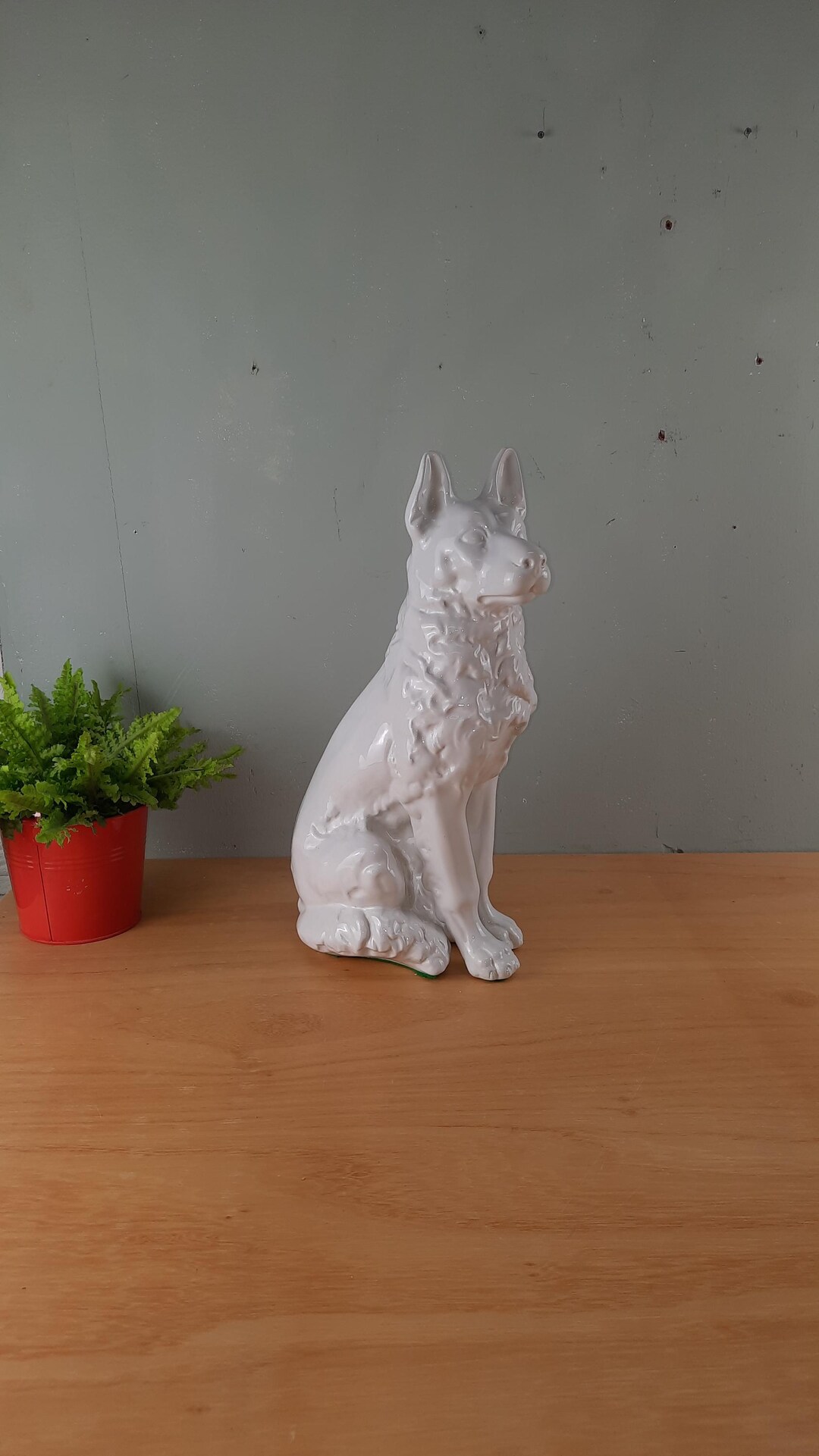 Vintage Large Porcelain Shepherd Dog 40 Cm - Etsy