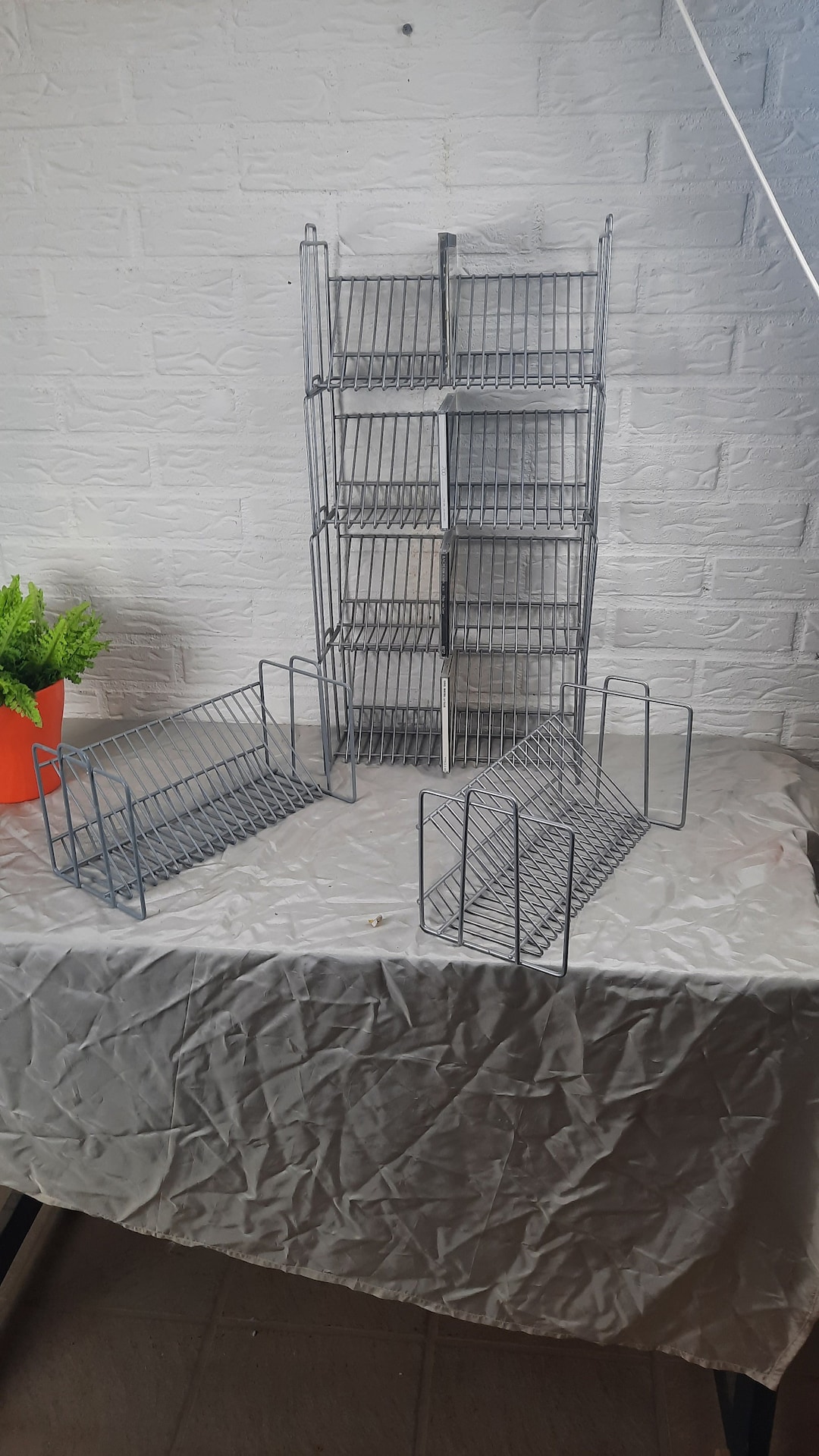 1 of 6 Funky Vintage Silver Color Metal CD Holder - Rack, Storage ...