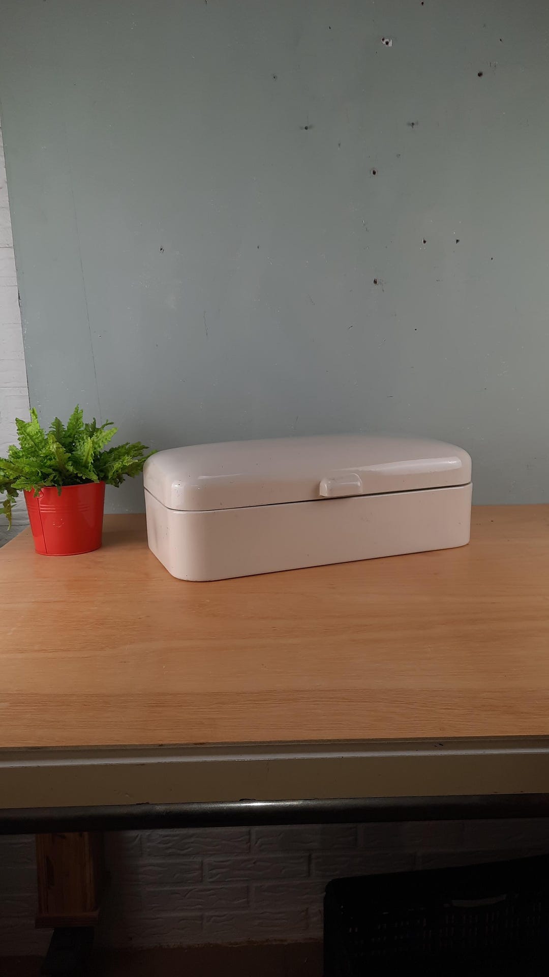 Retro Enamel Bread Box Vintage - Etsy