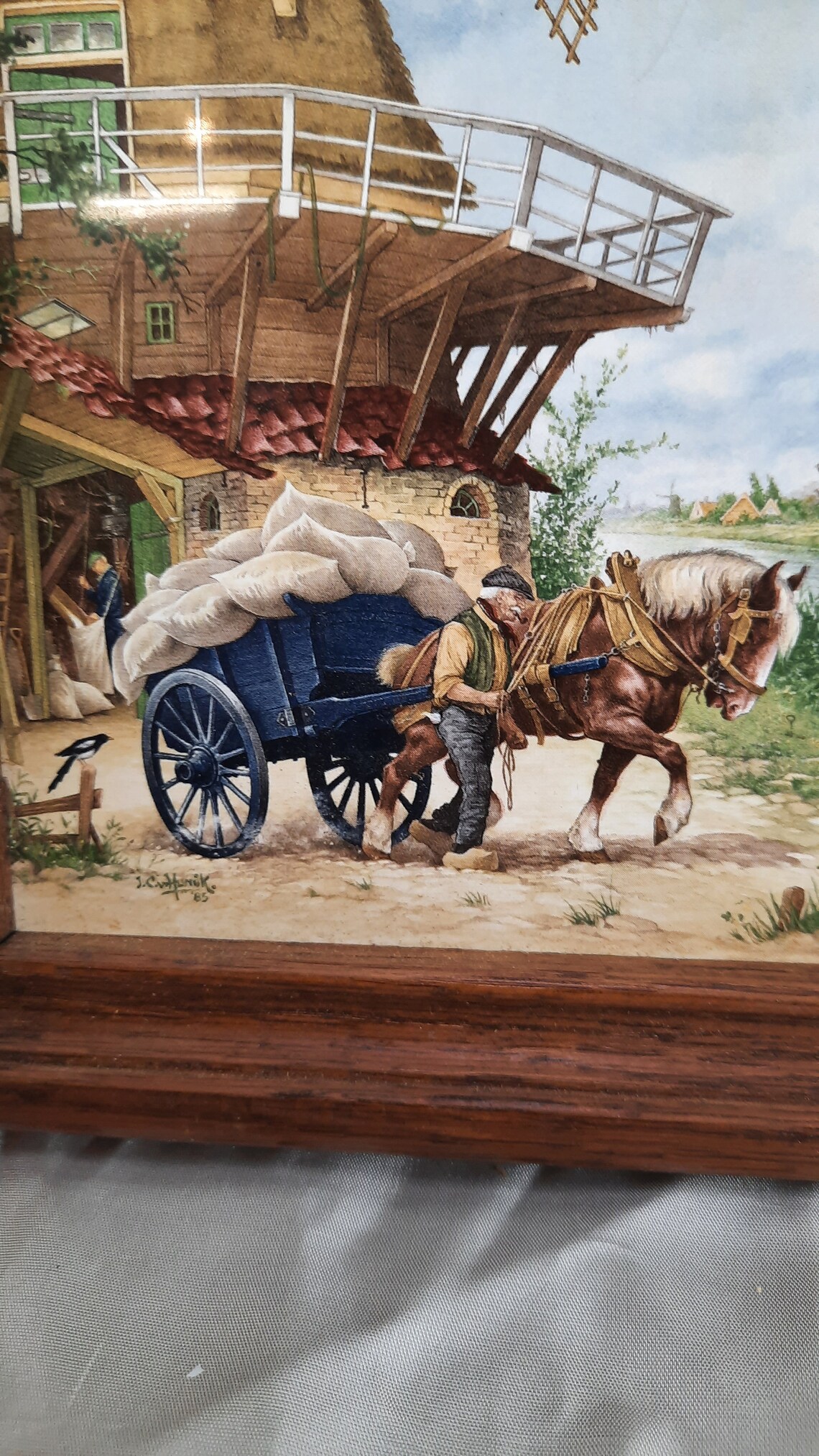 Ter Steege Tiles, Hand Decorated Dutch Country Scene Windmill - Etsy