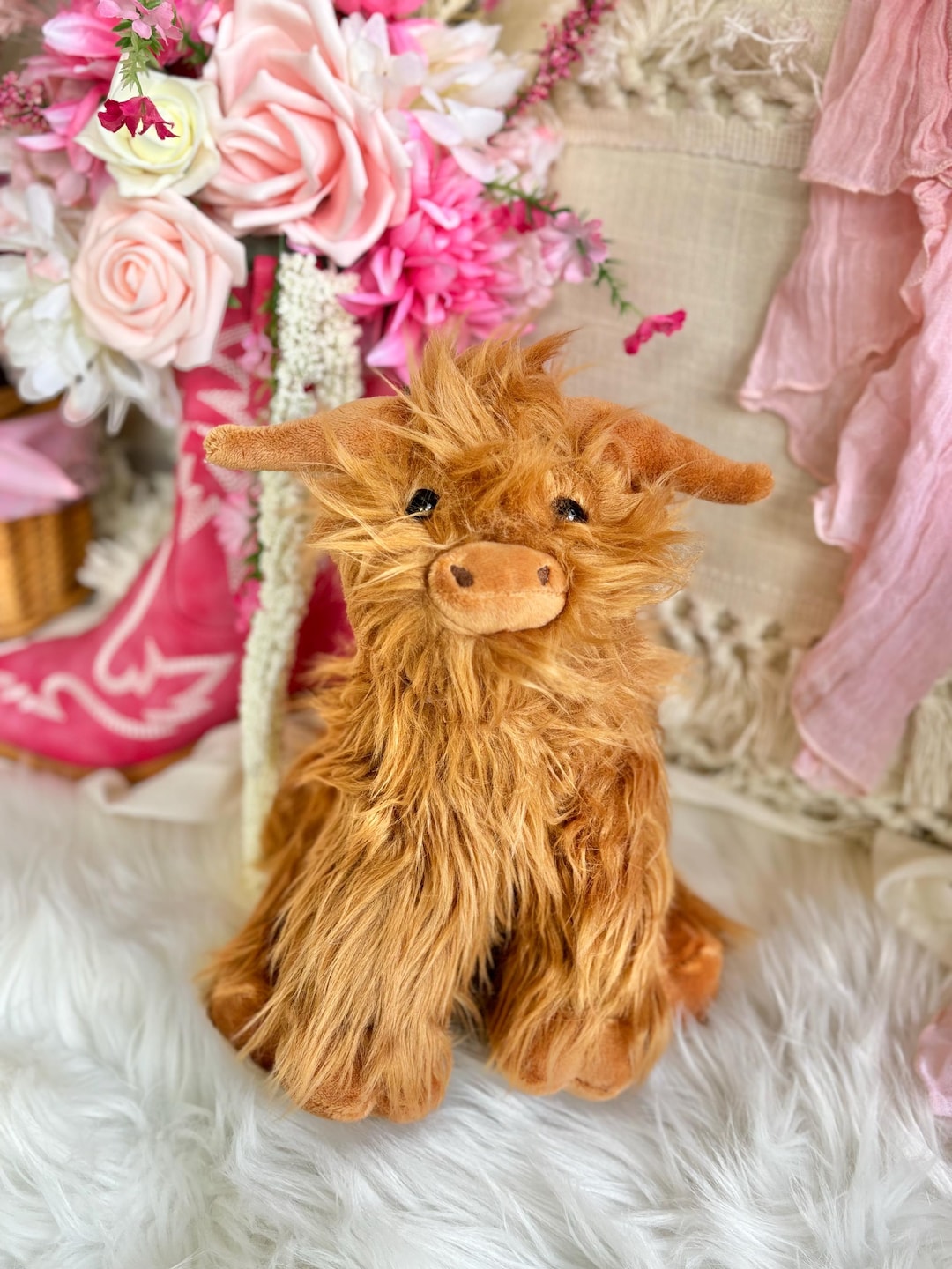 Highland Cow 2lb Weighted Stuffed Animal: Stress Relief Sensory Plush ...