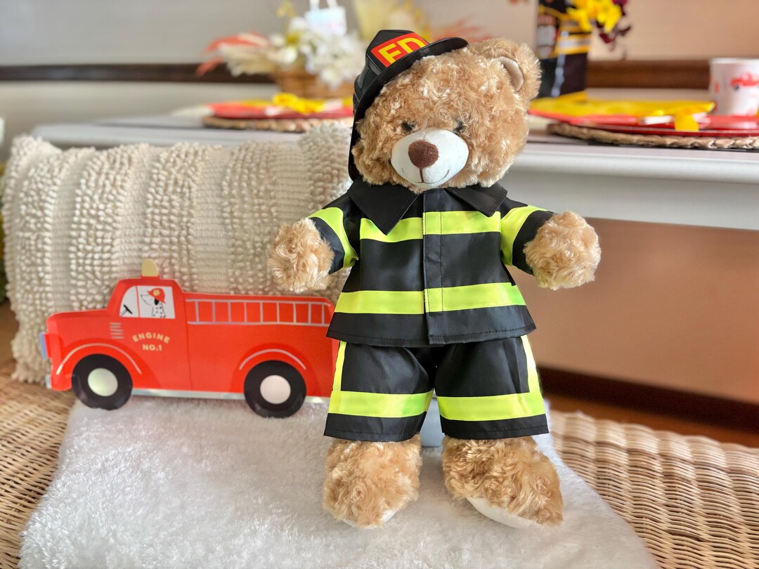Fireman Bear Stuffed Animal | Plush Fireman Bear | Fireman Stuffed ...