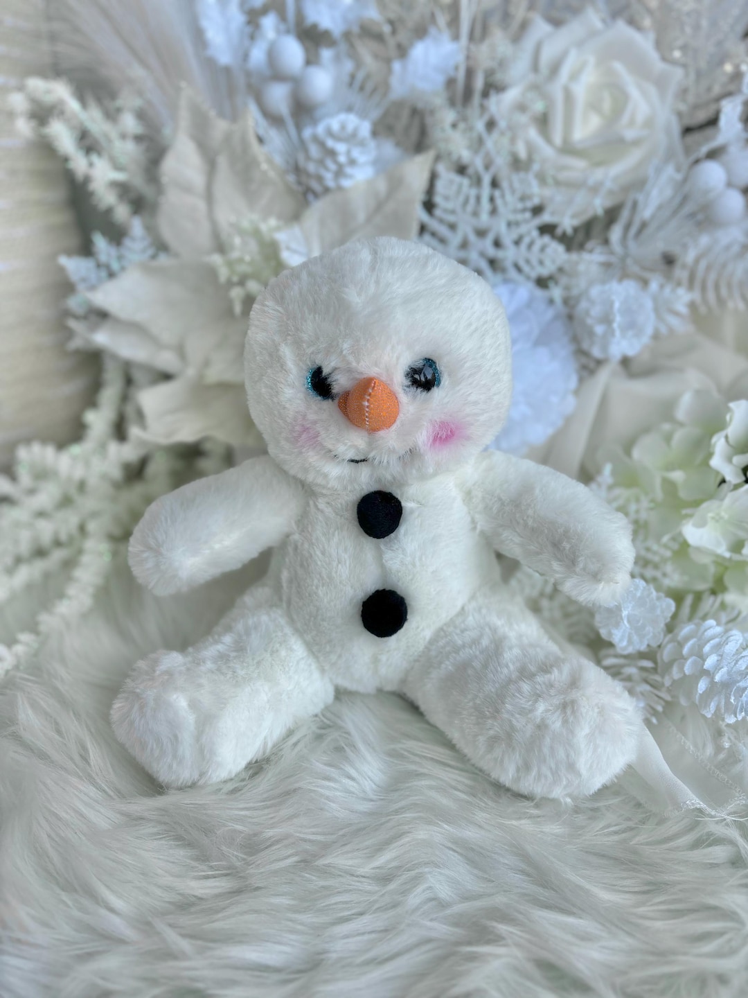 Mini Snowman Stuffed Animal: 9” Small Plush Holiday Toy - Etsy