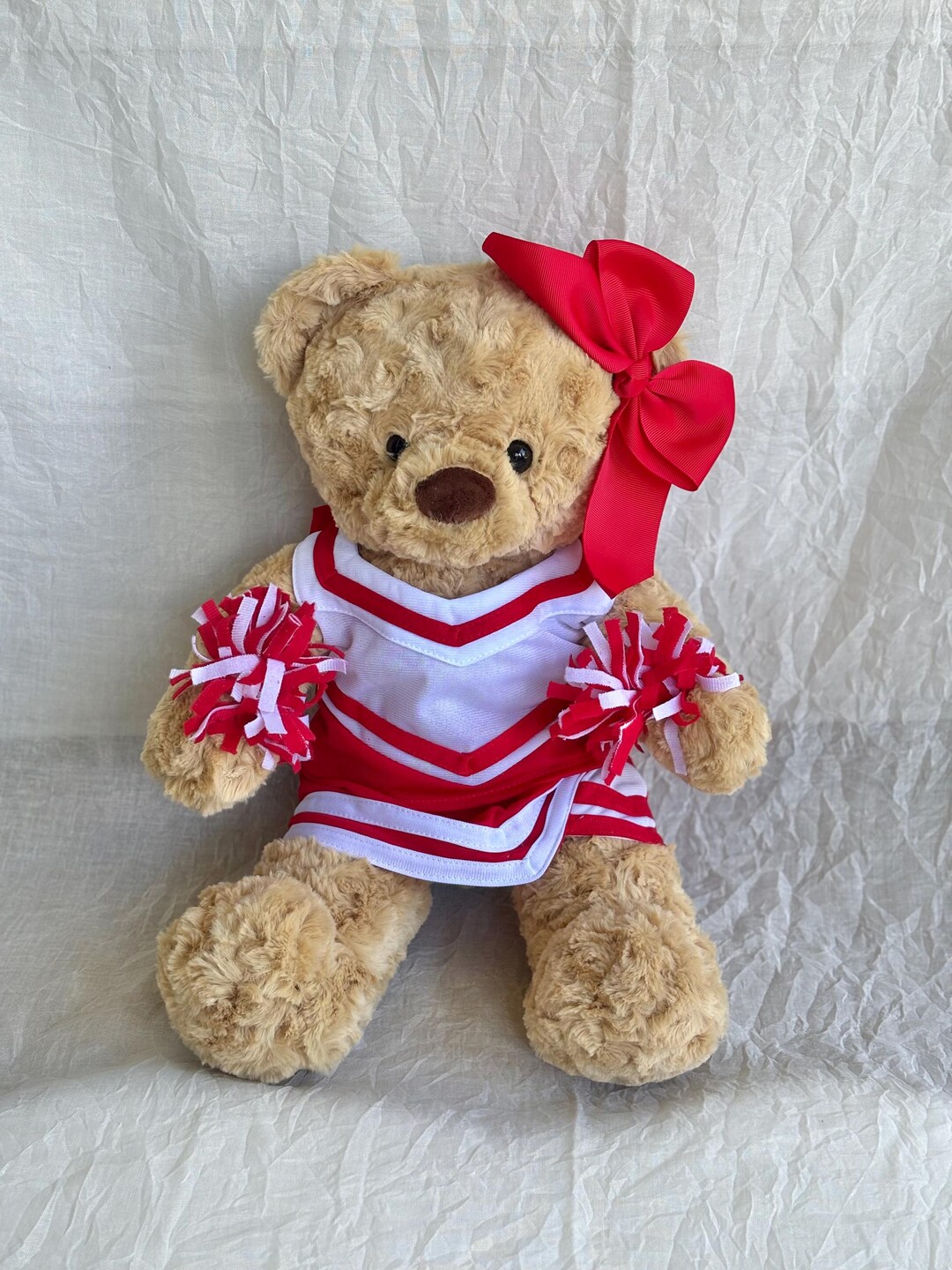 Cheerleader Teddy Bear With Red Uniform: 16” Plush Toy Cheer - Etsy