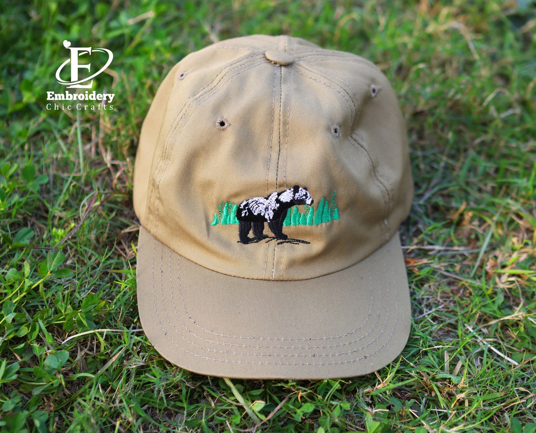 Black Bear Hats, Embroidered Wild Bear Summer Caps, Cute Couple ...