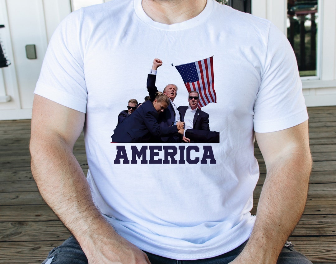 Trump 2024 Crewneck Tee Shirt, Donald Trump America Printed T-shirt ...