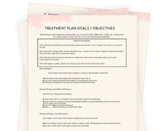 Therapy Goals & Objectives, Treatment Interventions, Therapist Tool for ...