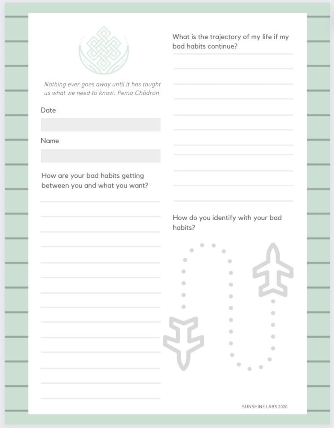 Bundle of Worksheets to Identify Life Patterns - Etsy