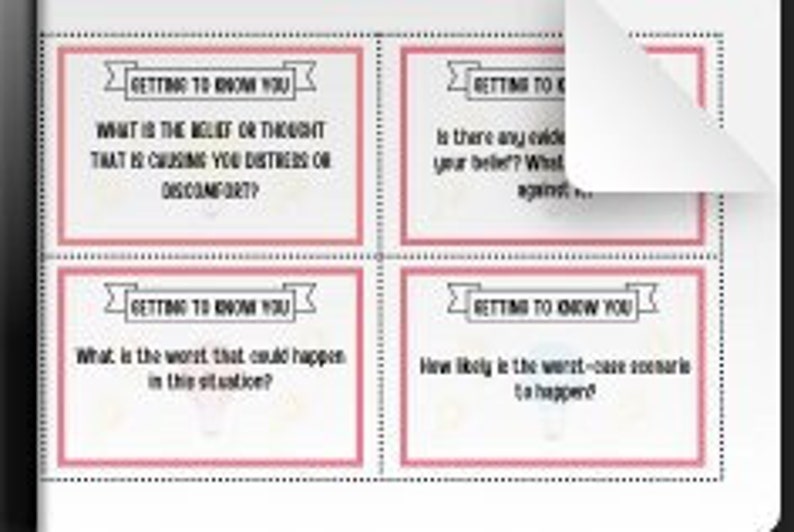 Challenging Negative Thoughts, CBT Editable Templates Worksheets, Self ...