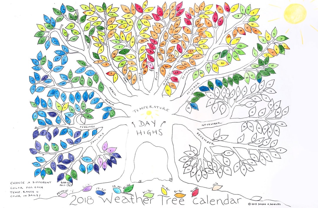 Weather Tree Calendar Nature Activity and Gift - Etsy