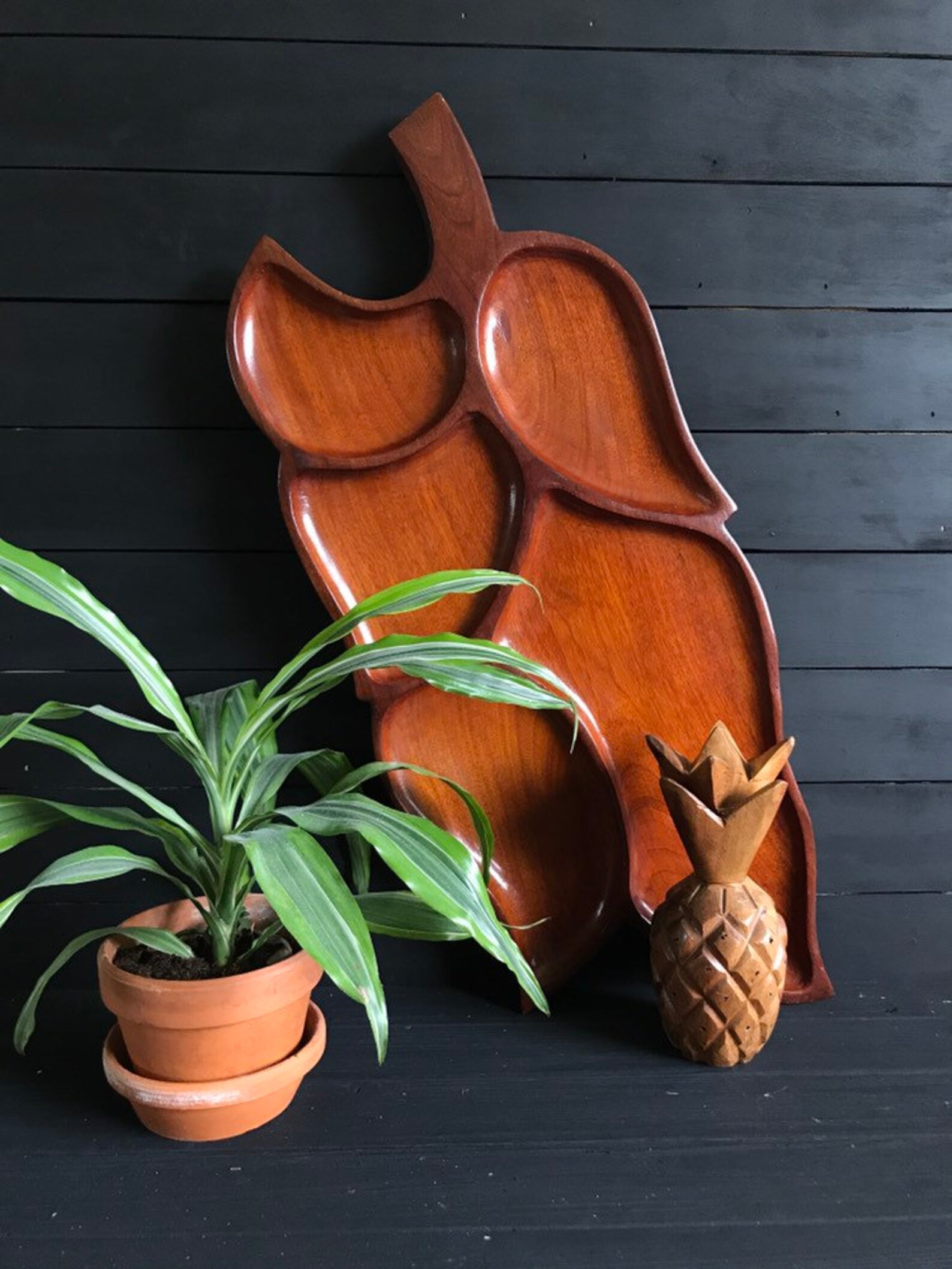 Vintage Wood Serving Tray Large Wood Tray Centerpiece | Etsy