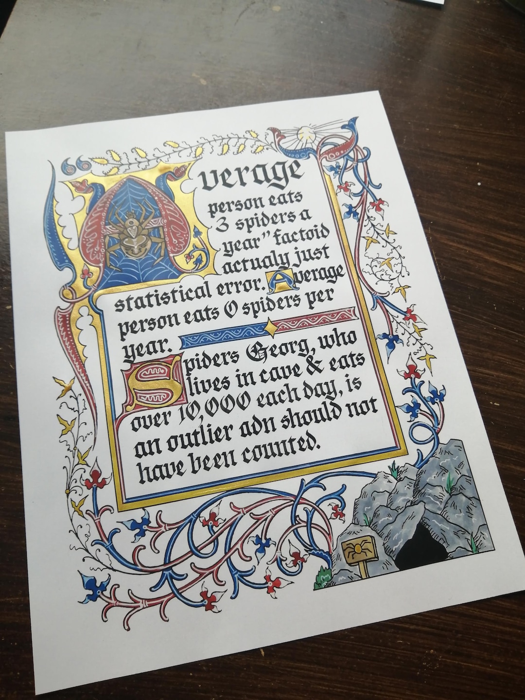 Spiders Georg Illuminated Calligraphy Print - Etsy
