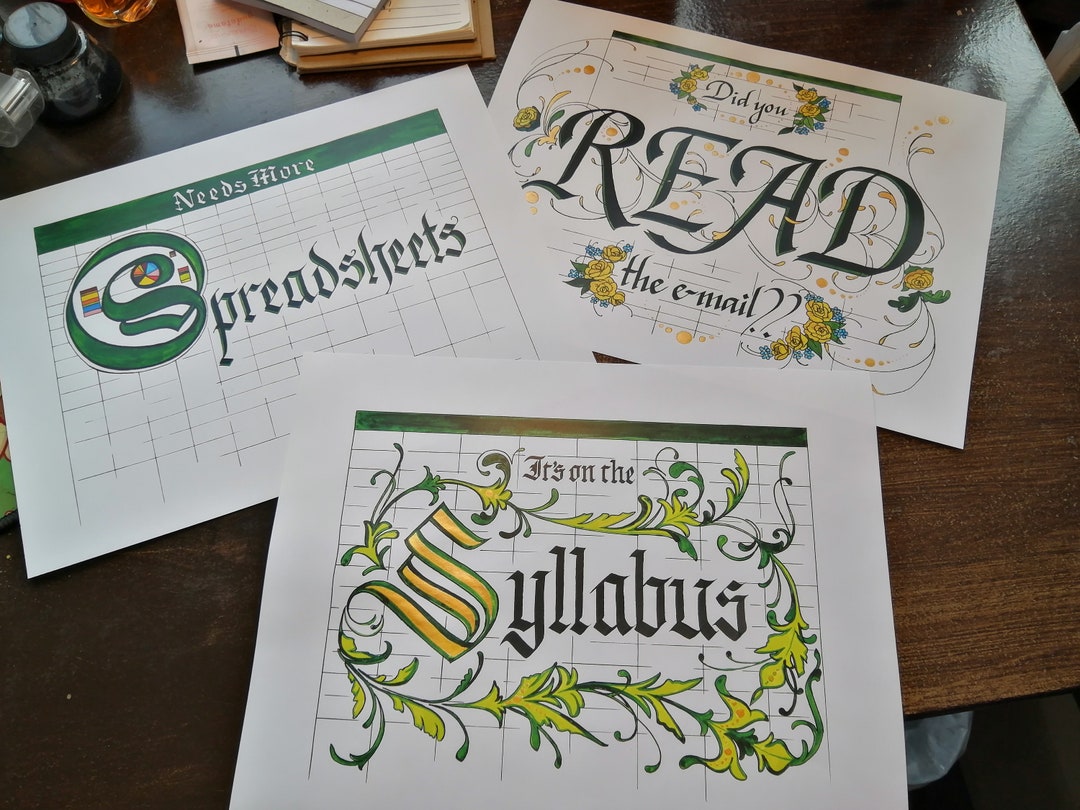 Office Salt Trilogy Calligraphy Digital Prints - Etsy