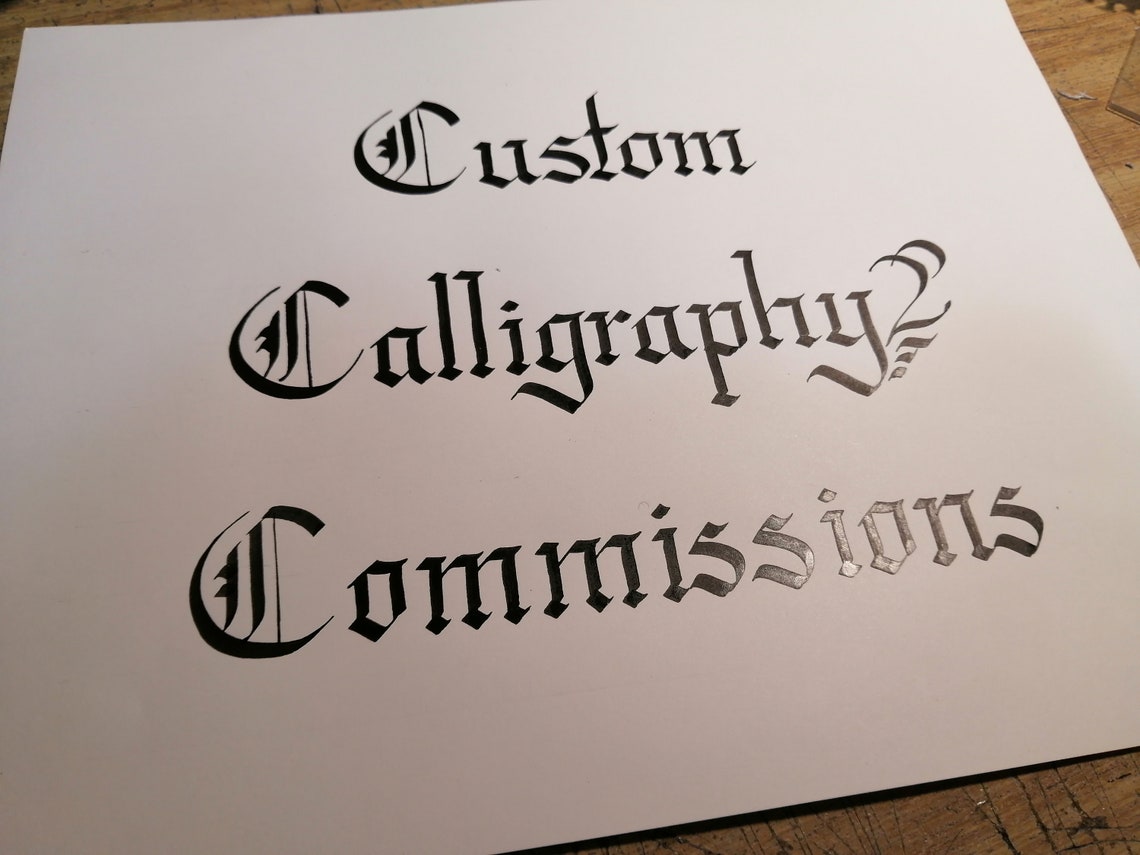 Custom Calligraphy Commissions - Etsy
