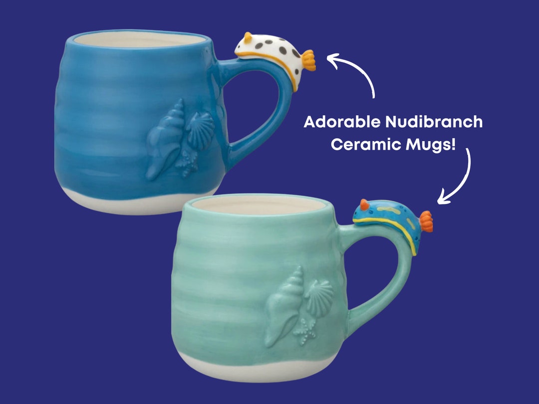 Limited Edition Nudibranch Ceramic Mug - 2 Species - Spotted White Sea ...