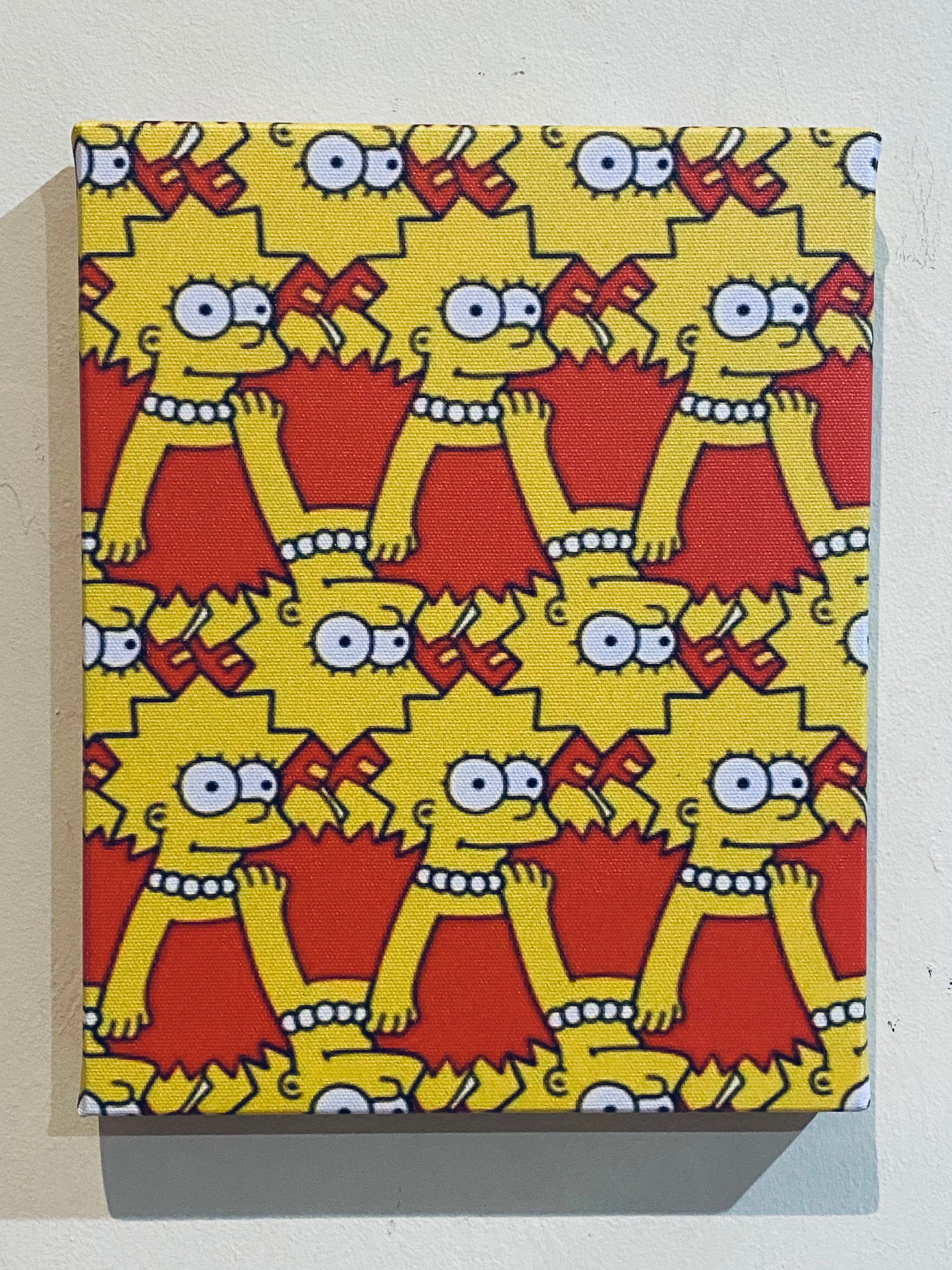 MC Escher Inspired Repeating Lisa Simpson Tessellation Print on Canvas ...