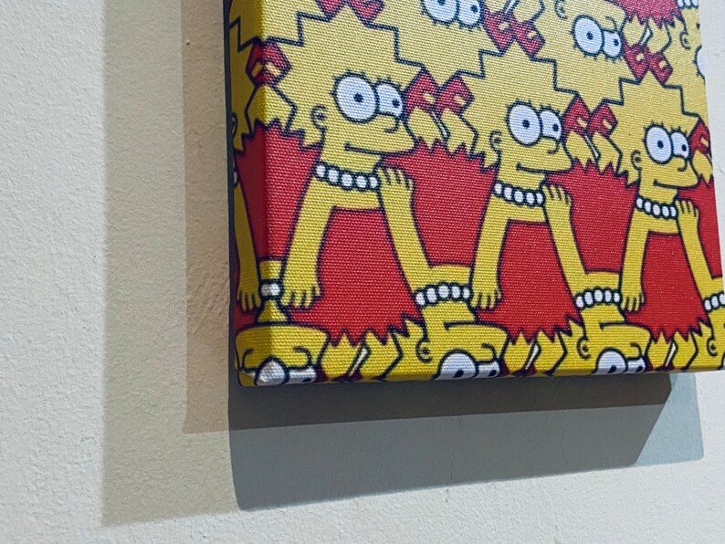 MC Escher Inspired Repeating Lisa Simpson Tessellation Print on Canvas ...
