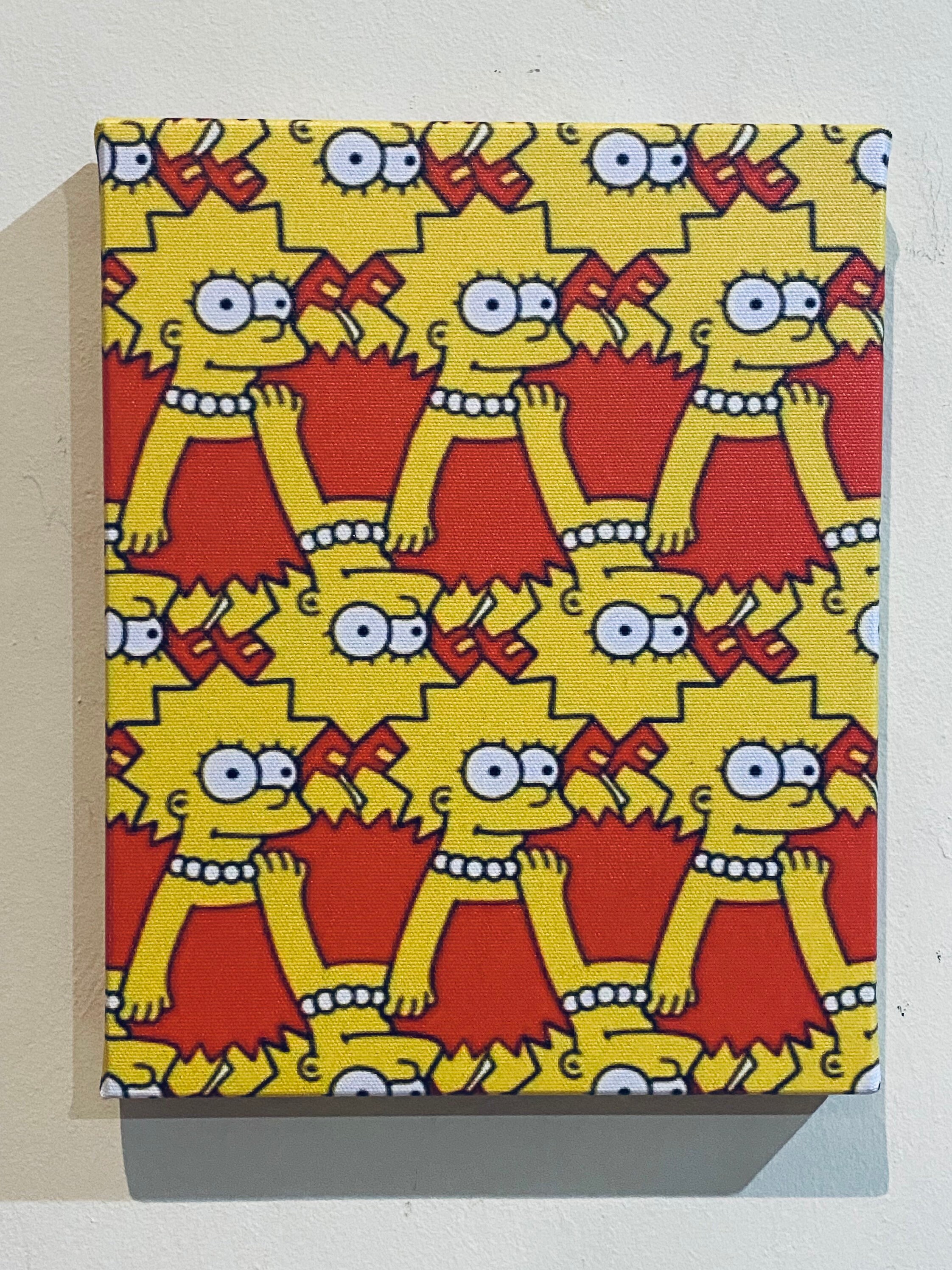 MC Escher Inspired Repeating Lisa Simpson Tessellation Print on Canvas ...