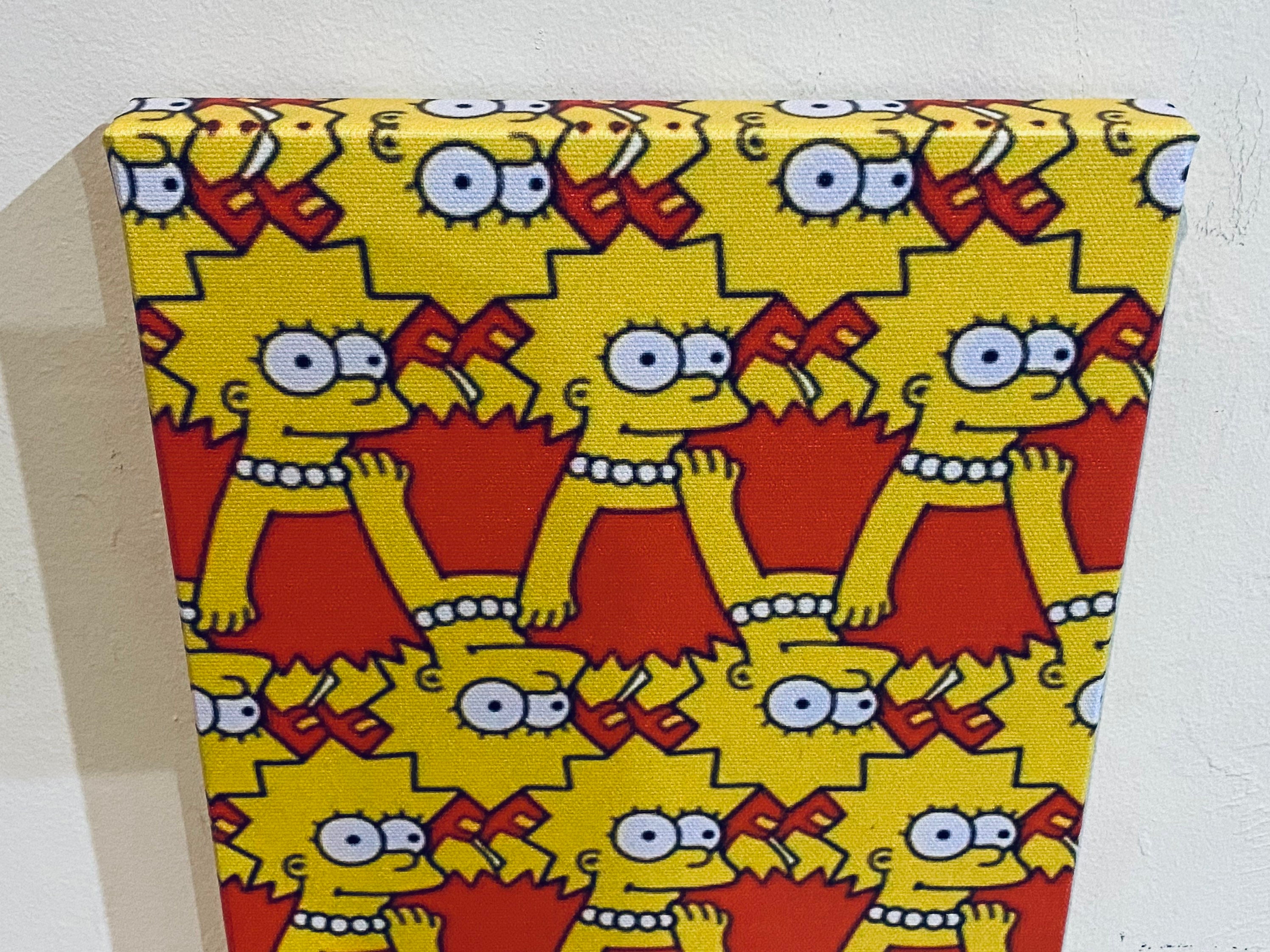 MC Escher Inspired Repeating Lisa Simpson Tessellation Print on Canvas ...