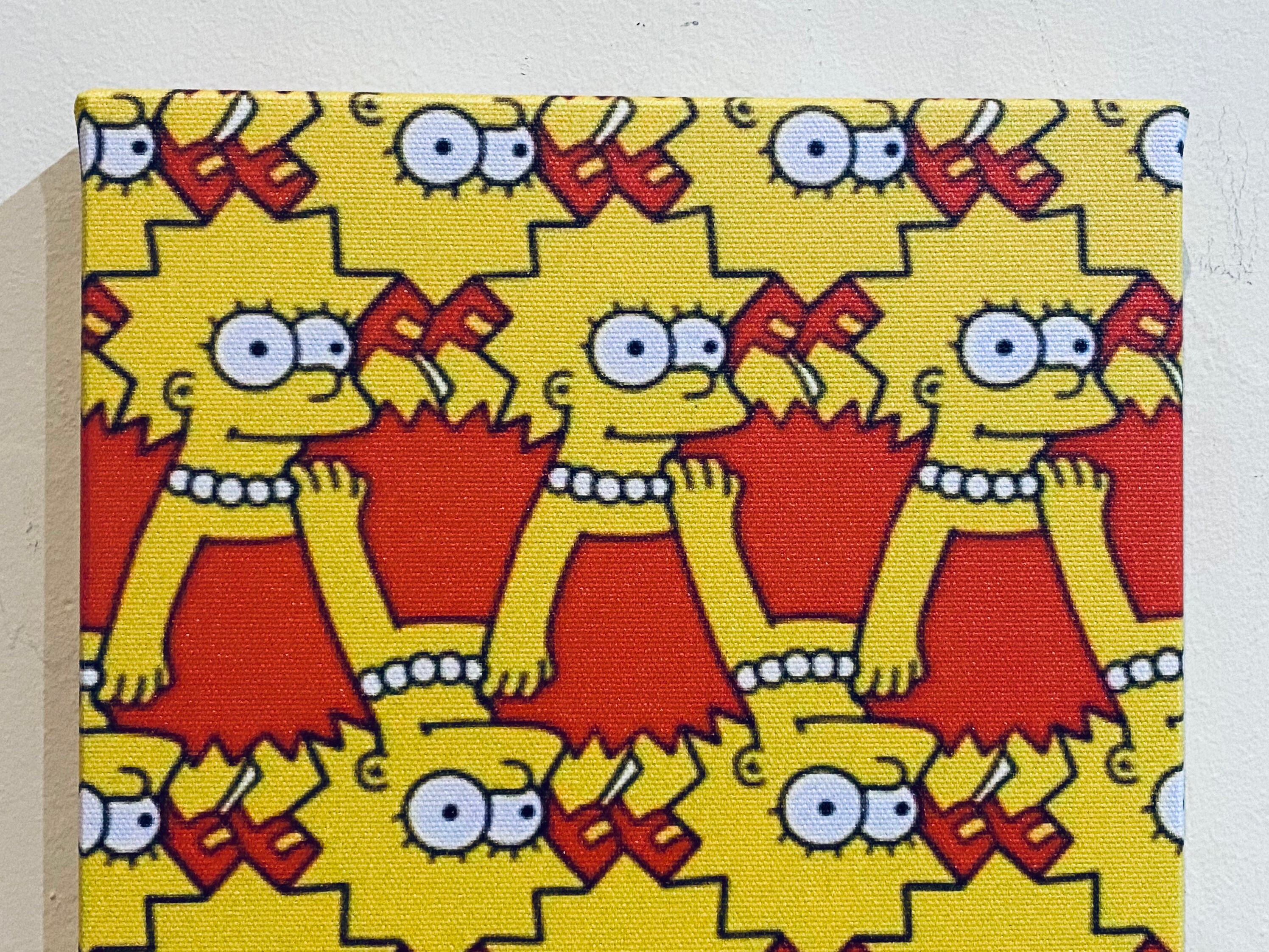 MC Escher Inspired Repeating Lisa Simpson Tessellation Print on Canvas ...
