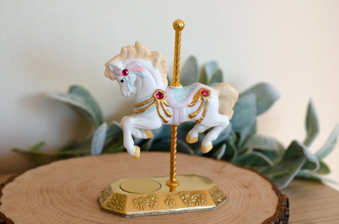 Vintage Porcelain Carousel Figurine Westminster Carousel - Etsy